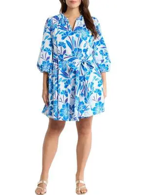 SUGARLIPS SUGARLIPS Iva Floral Print Balloon Sleeve Mini Dress