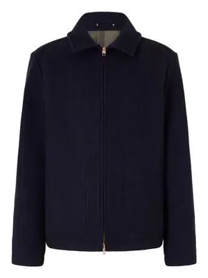 Private White V.c. The Civvy Jacket In Merino Wool And Cashmere-blend - Blue