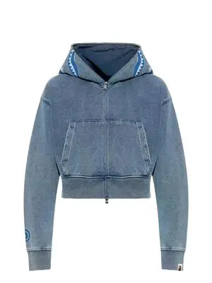 A BATHING APE Shark Cropped Hoodie - Blue