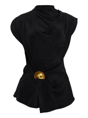 Cult Gaia Esmia Draped Top - Black