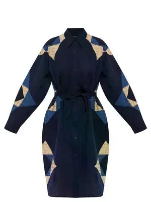 A.p.c. Patchwork Shirt Dress - Blue