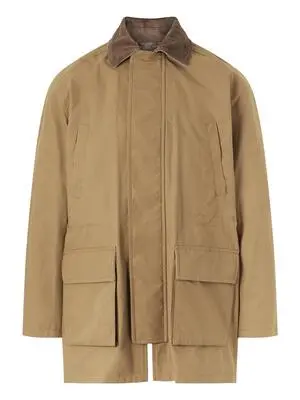 J. MUESER Game Corduroy-trimmed Cotton Jacket - Brown