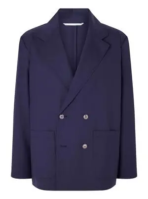 De Bonne Facture Double-breasted Wool Suit Jacket - Blue
