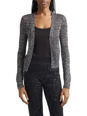 Missoni Sequin Embellished Open Knit Cardigan - S91sq-black Base With Blue