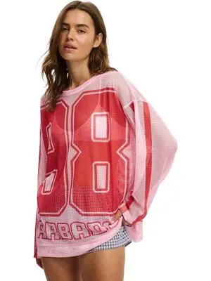 COTTON ON Long Sleeve Mesh Graphic Tee - 98 Barbados  Fairy Tale