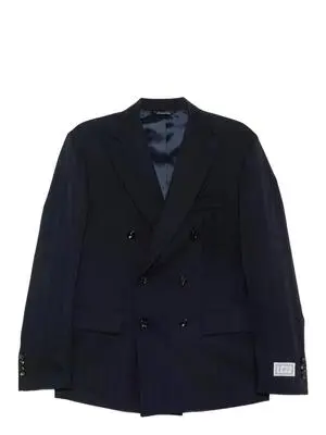 LC23 Double-breasted Pinstripe Blazer - Blue