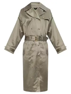 WILLY CHAVARRIA Double-breasted Belted Midi Dress - Green