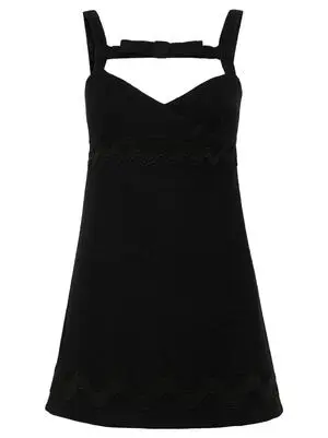 PATOU Scallop-trim Mini Dress - Black