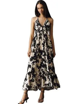 BISHOP + YOUNG Athena Halter Midi Dress - Ivory Floral