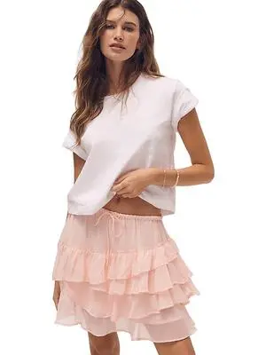 MUSE ASSEMBLY Ivy Ruffle Mini Skirt - Pink