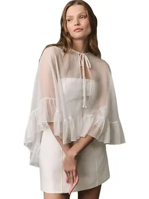 MARE MARE Ruffle Capelet - Ivory