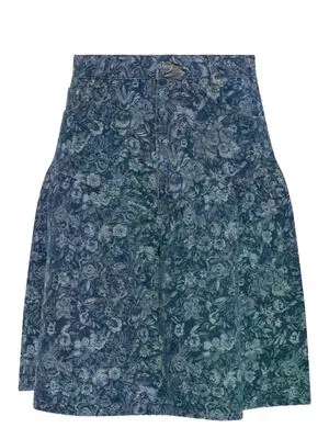 GANNI Floral-Print Flared Skirt