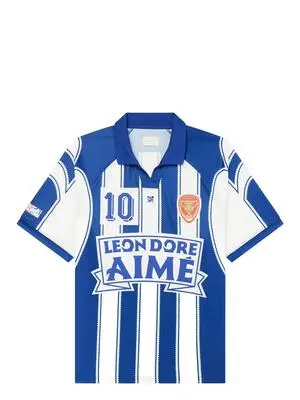 Aimé Leon Dore Logo-appliquéd Striped Jersey T-shirt - Blue