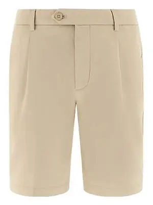 Boggi Milano Regular-fit Stretch Cotton-blend Bermuda Shorts - Sand