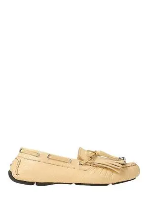 JIMMY CHOO Manon F Leather Loafers - Corn/silver