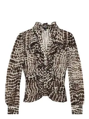 REISS X Atelier Laverna Animal-print Woven Blouse - Animal Print