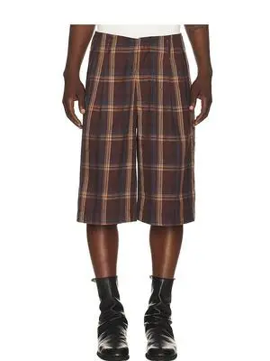 JUNGLES Tartan Hollywood Shorts - Brown