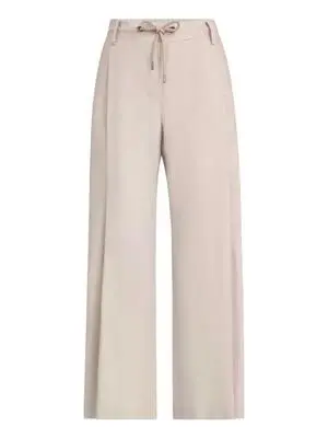 Brunello Cucinelli Linen Trousers With Drawstring And Monili - Neutrals