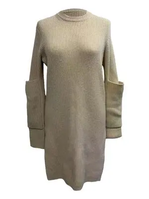 JOSEPH Ribbed-knit Side-slit Sweater Dress - Neutrals