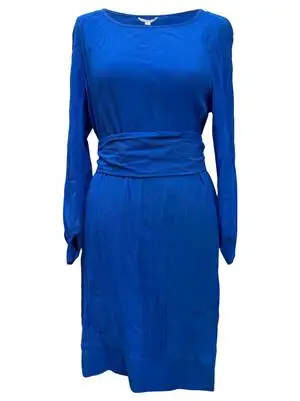 Diane Von Furstenberg Tie-waist Silk Dress - Blue