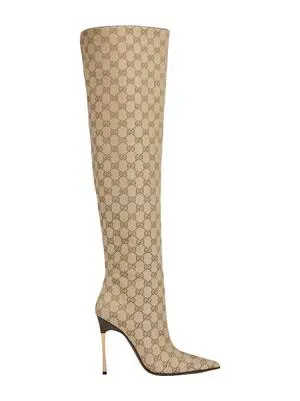 Gucci Bombshell Vintage Gg Canvas Boots - Sand