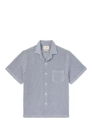 Portuguese Flannel Agora Camp-collar Cotton-blend Shirt - Blue