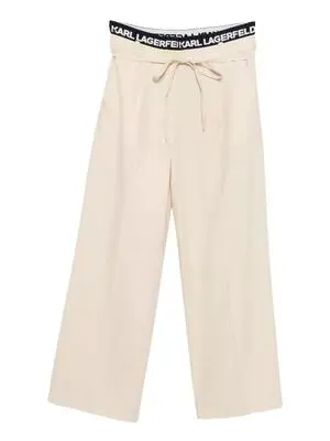 Karl Lagerfeld Logo-waistband Drawstring Trousers - Neutrals
