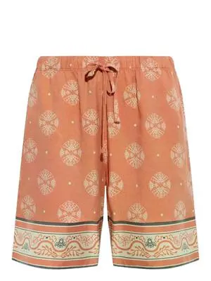 Hanro Printed Drawstring Shorts - Orange