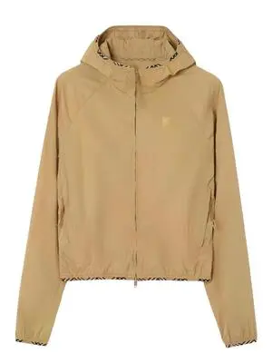 Burberry Stretch Nylon Hooded Jacket - Neutrals