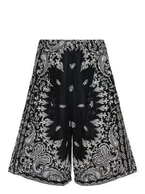 TAAKK Bandana-print Mesh Shorts - Black