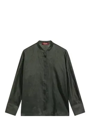 Max Mara Mandarin-collar Long-sleeve Shirt - Green