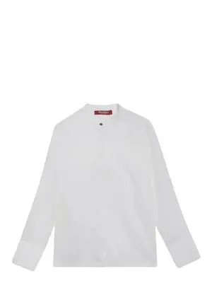 Max Mara Band-collar Long-sleeve Shirt - White