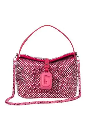 Gcds Mini Mega Comma Crystal-embellished G-lock Clutch - Pink