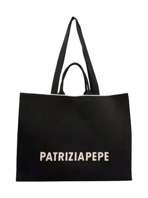 Patrizia Pepe Logo-knit Tote Bag - Black