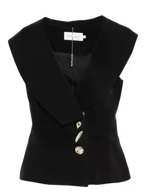 SIMONA CORSELLINI Button-embellished Waistcoat - Black