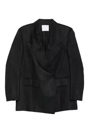 Sú Peak-lapel Double-breasted Blazer - Black