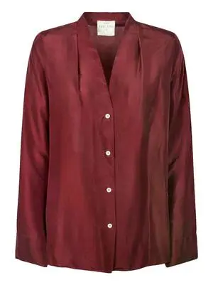 FORTE_FORTE Pleated Silk Shirt