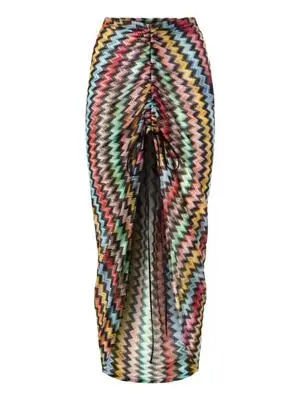 Missoni Zigzag-Pattern Long Skirt Black