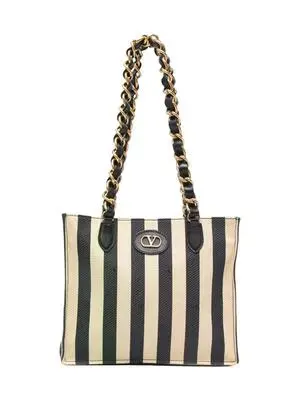 Valentino Garavani Vlogo Jacquard Shoulder Bag - Black