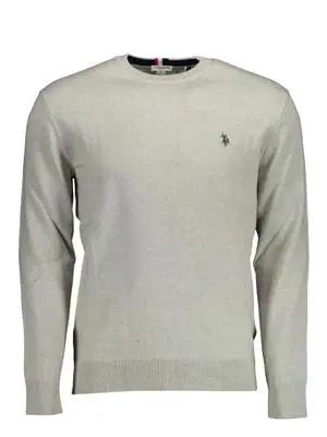 U.s. Polo Assn. Logo-embroidered Crew-neck Sweater - Neutrals