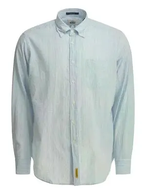 B.D.BAGGIES Bradford Seersucker Striped Shirt Blue