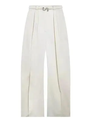 Sportmax Belted Pleated Trousers - White