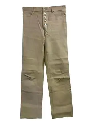 JOSEPH Straight-leg Leather Trousers - Neutrals