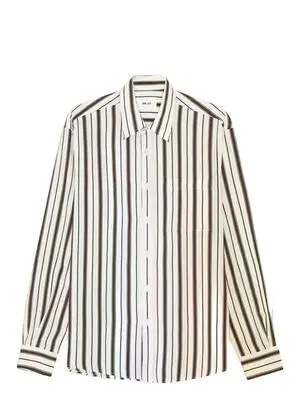 Nn07 Deon Striped Chest-pocket Shirt - Neutrals