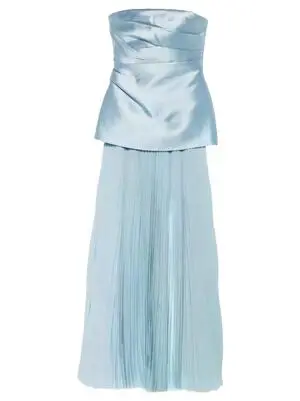 Solace London Claudette Strapless Maxi Dress - Blue