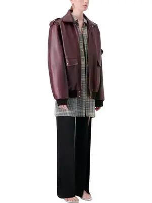 Coperni Leather Epaulette-detail Jacket - Red