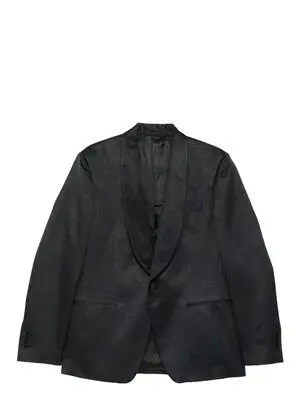 LARDINI Shawl-lapel Single-breasted Blazer - Black
