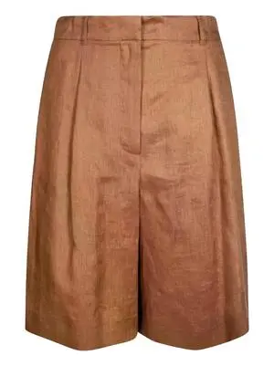 Max Mara Pleated Shorts - Brown