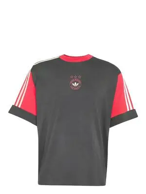 Adidas Originals Panelled Graphic-print T-shirt - Black