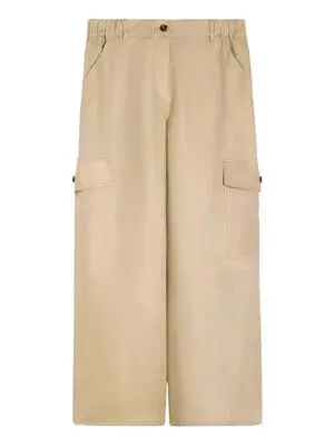 Max Mara Linen Cargo-pocket Trousers - Neutrals